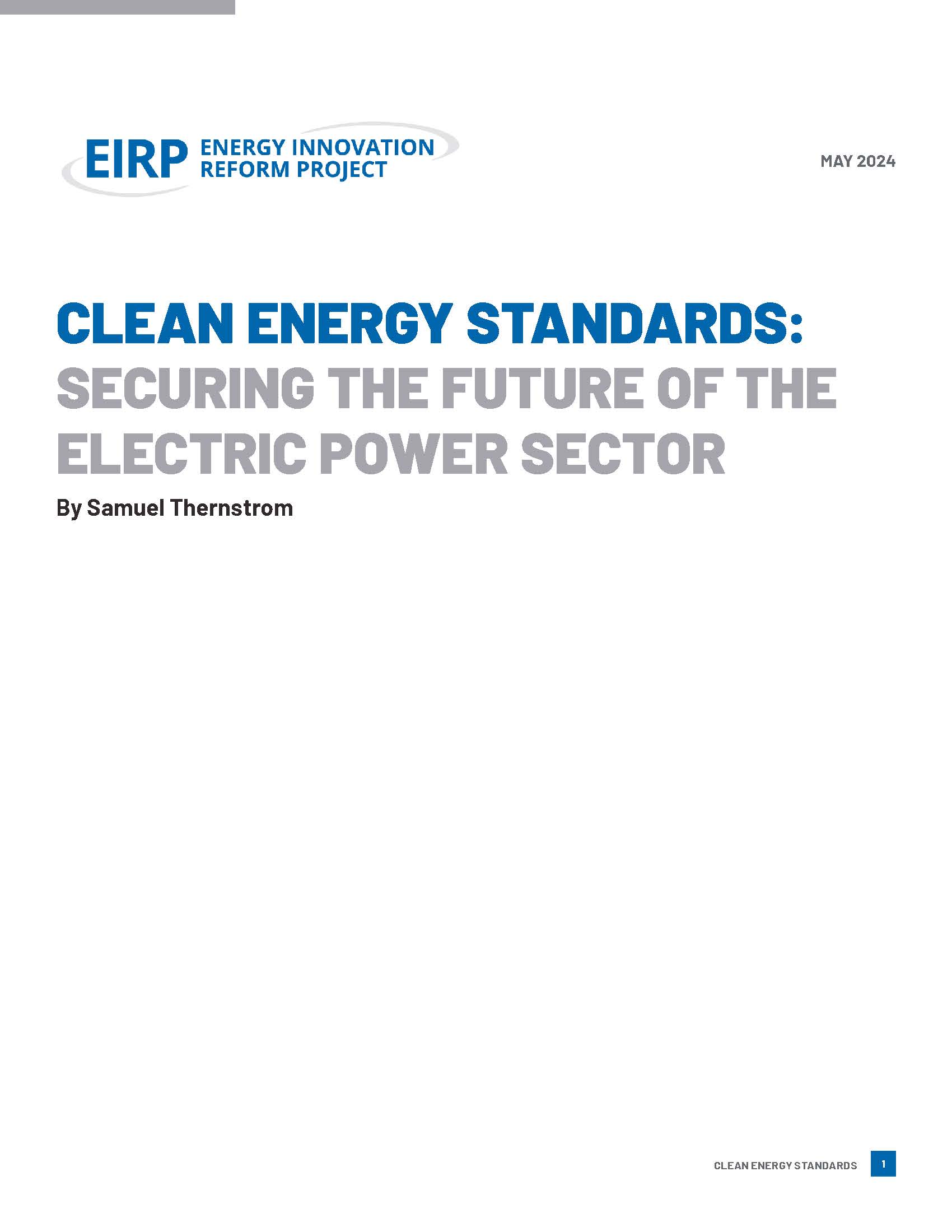 EIRP Working Paper – Clean Energy Standards - Energy Innovation Reform ...